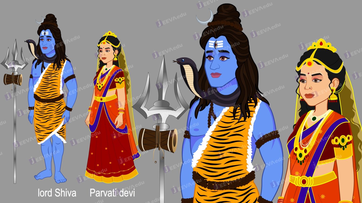 Hindu Gods Cartoon Characters JHGC01 (Adobe Animate Vector) – Jeevaedu