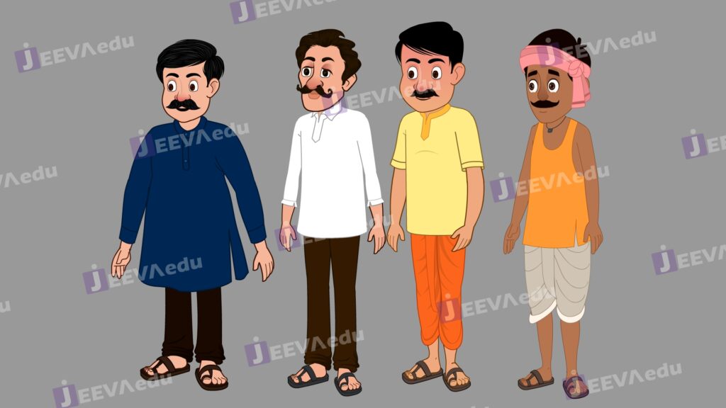 4 Man Cartoon Character J4CC011 (Adobe Animate Vector) – Jeevaedu