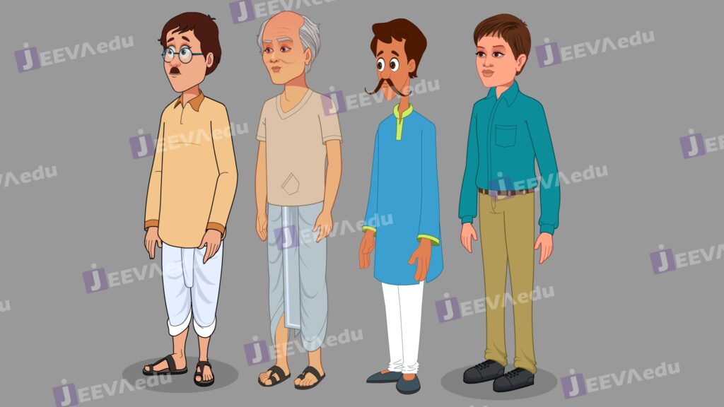 4 Man Cartoon Character J4CC07(Adobe Animate Vector) – Jeevaedu