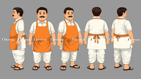 Indian Bawarchi Cartoon Character JIBCCZ5 (Adobe Animate Vector) – Jeevaedu